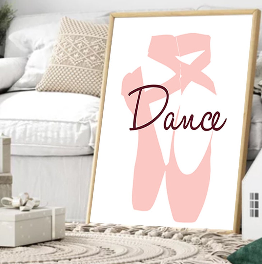 Ballet Shoe Print, Dance Printable Poster, Wall Decor, Ballerina Print ...
