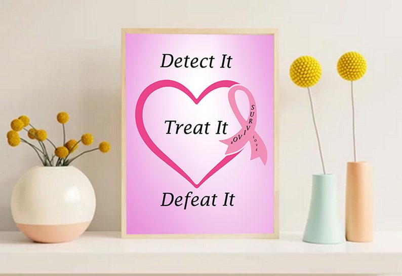 Breast Cancer Awareness Printable Poster, Breast Cancer Digital Print ...