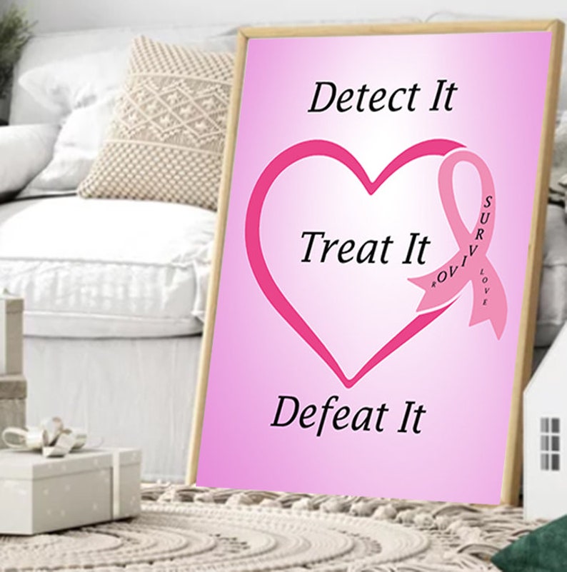 Breast Cancer Awareness Printable Poster, Breast Cancer Digital Print ...
