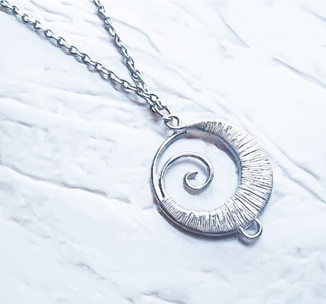 Silver Spiral Necklace | Geometric Minimalist Pendant | Fibonacci ...
