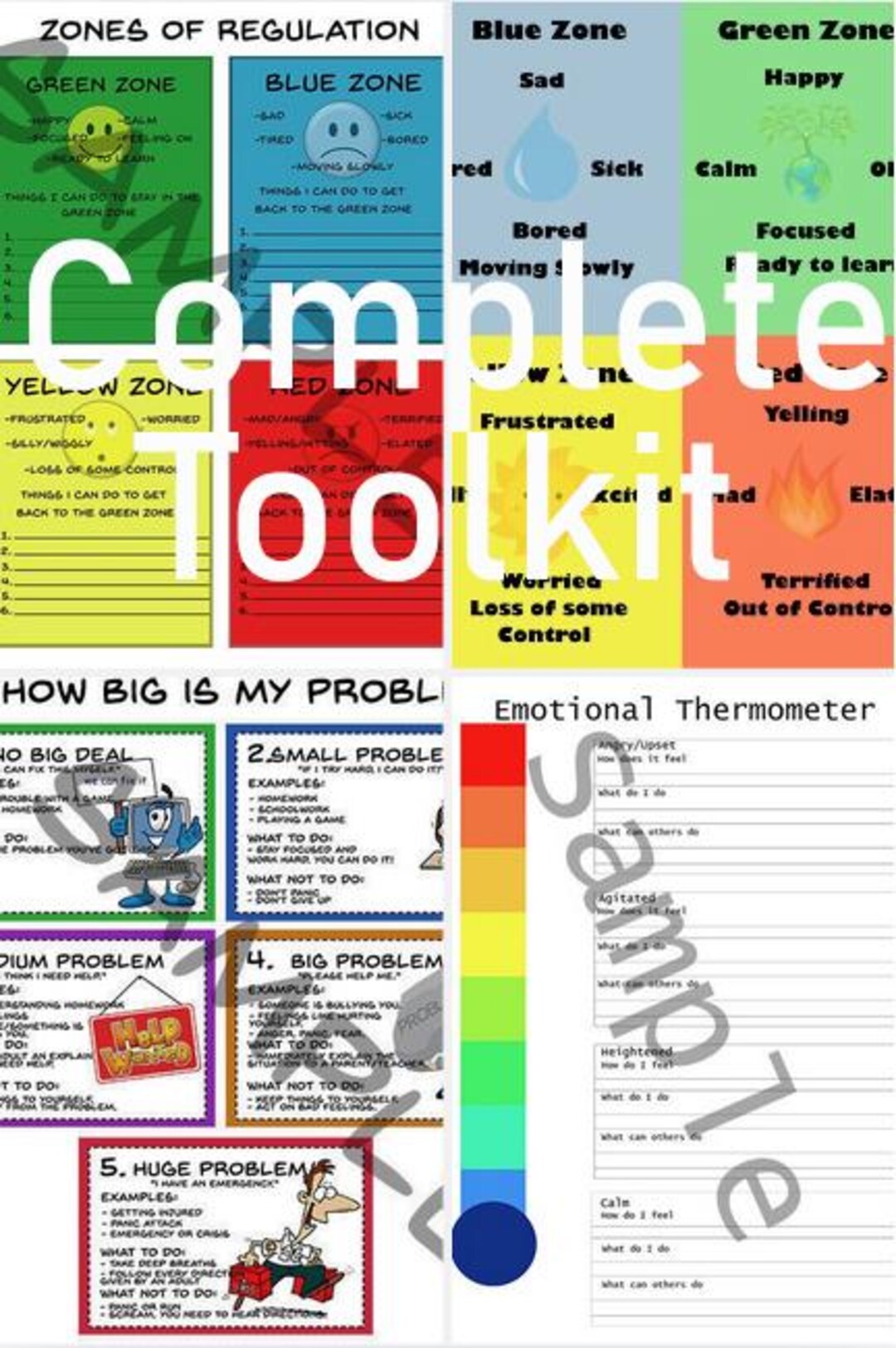 Complete Emotion Regulation | Toolkit Bundle | 5 Therapy Printables ...