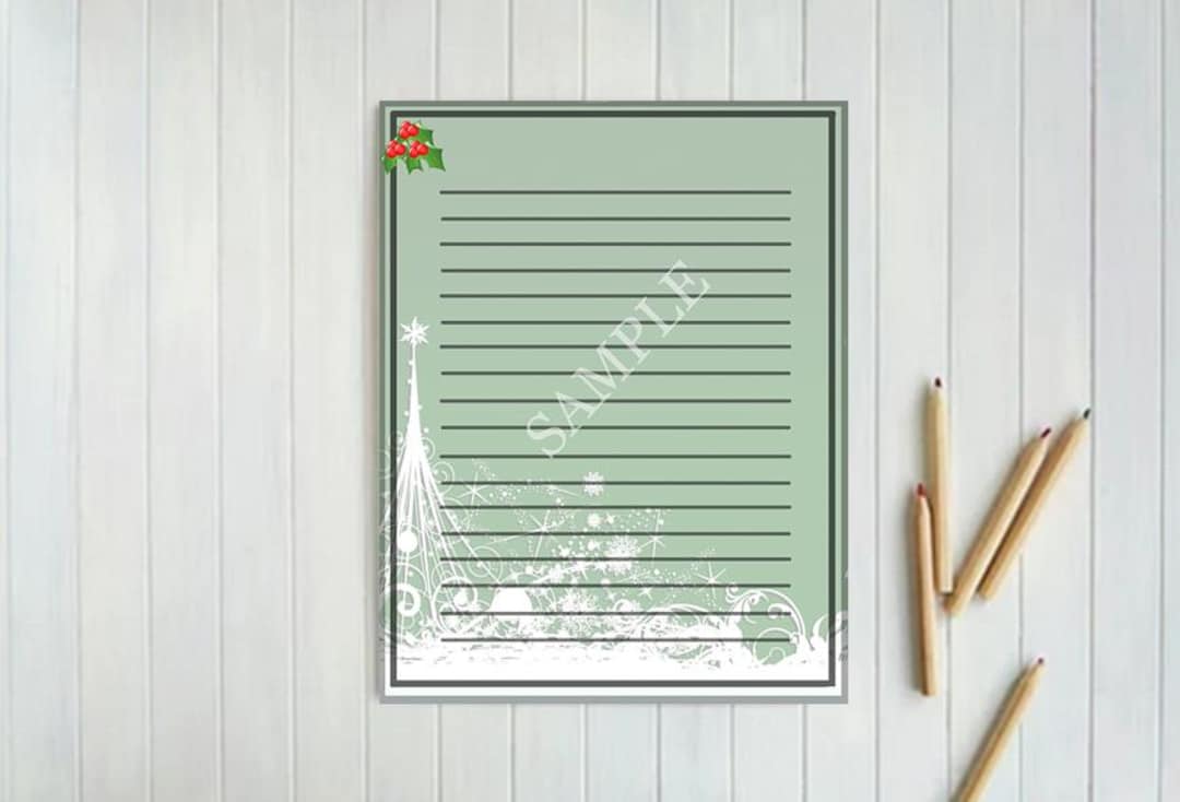 Christmas Stationery, Printable Stationery, Christmas Letter Paper ...