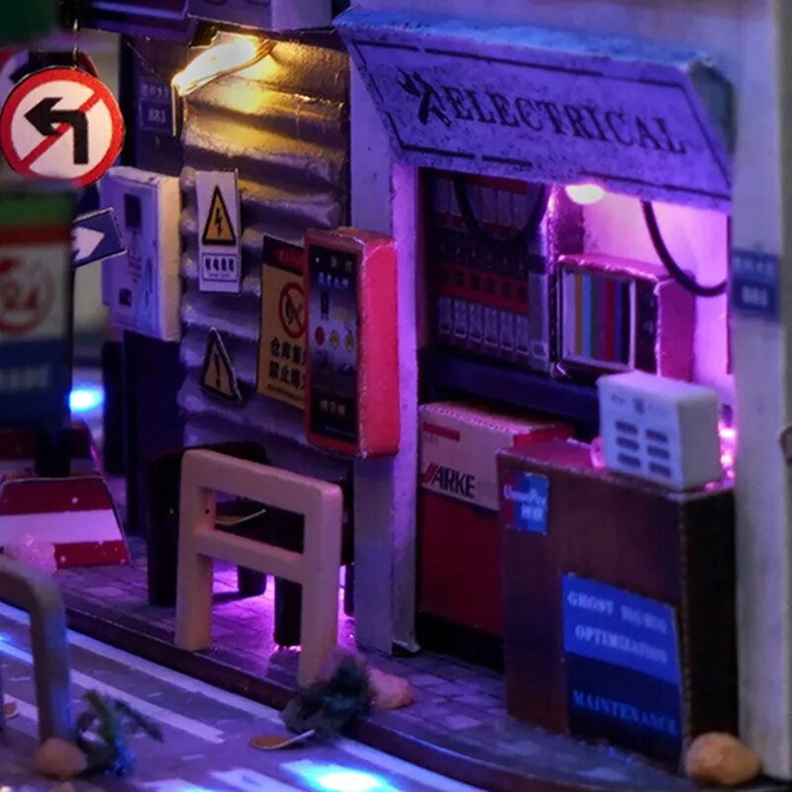 Cyberpunk Book Nook DIY Kit for Housewarming Gift 3D Model Building ...