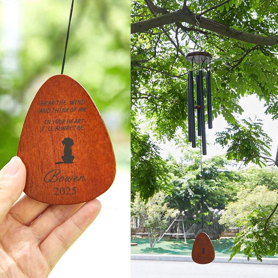 Dog Memorial Wind Chime Pet Memorial Gift Windchimes Dog Loss Rainbow ...