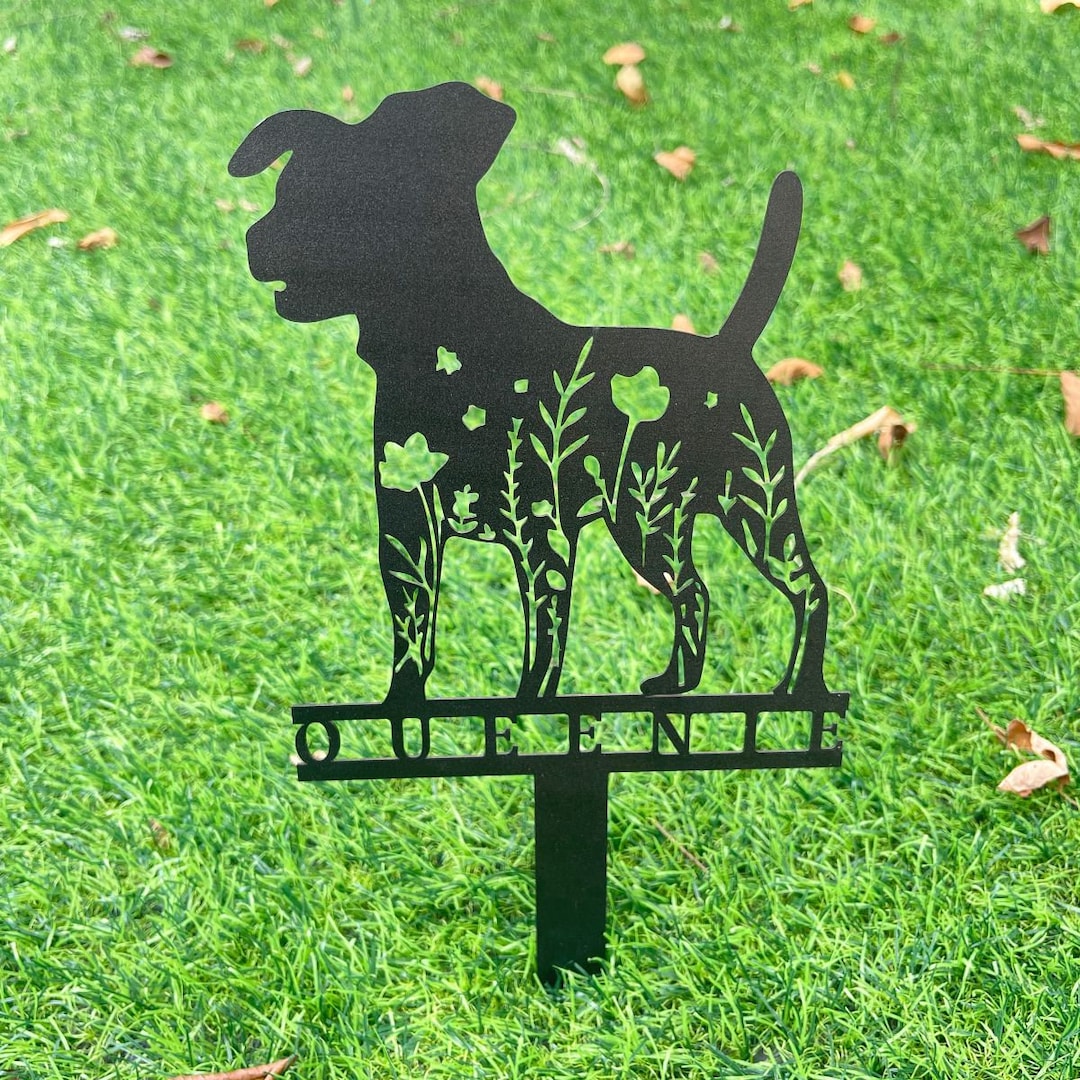 Personalized Dog Garden Stake Sign, Dog Grave Marker, Custom Dog Breed ...