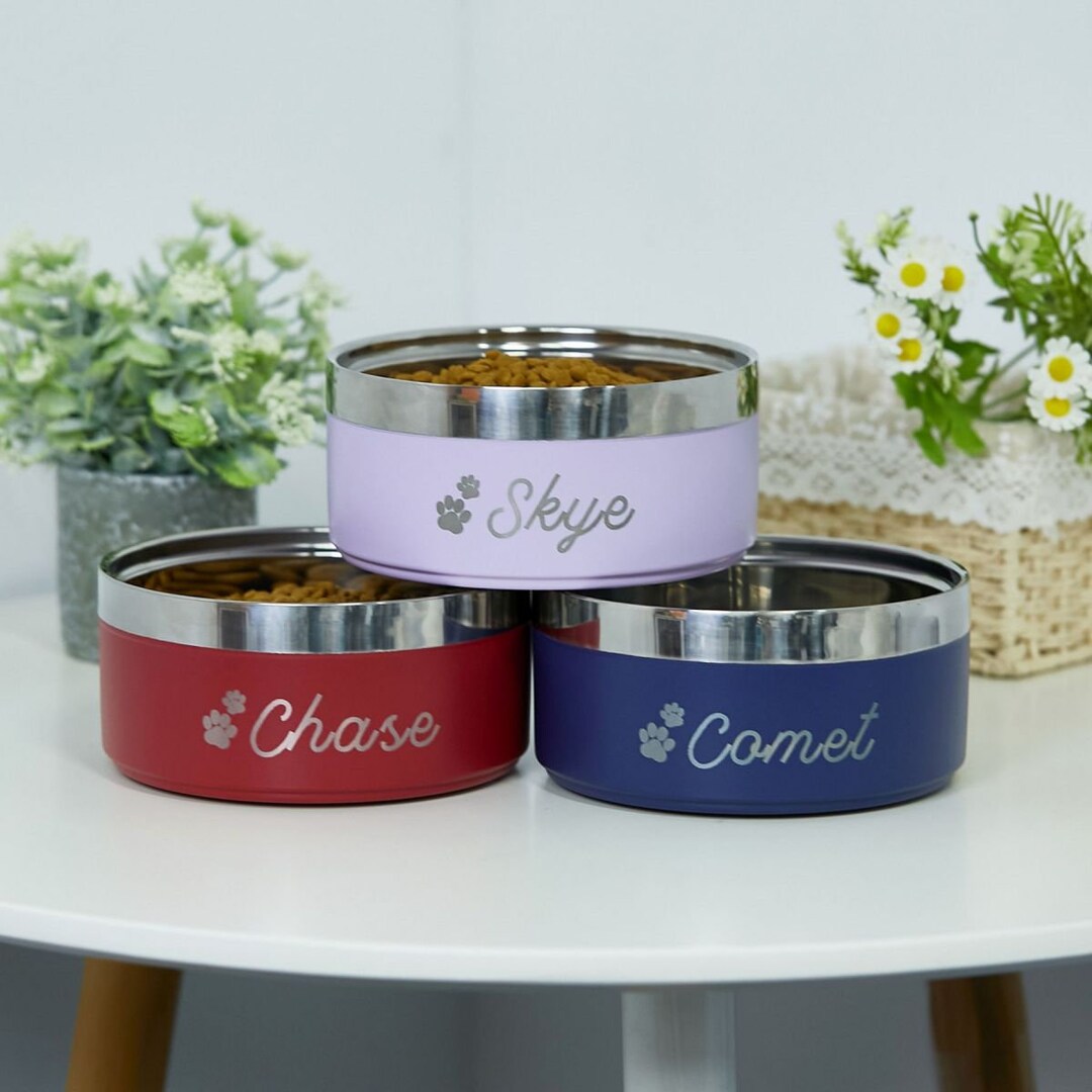 Personalized Dog Bowl Custom Dog Feeder Bowls Insulated, Stainless ...