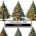 Vintage Christmas Trees Clipart, Watercolor Christmas Tree Clipart ...