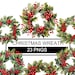 Watercolor Christmas Holly Wreath Clipart (digital Download) - Etsy