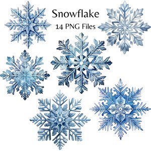 Watercolor Snowflake Clipart, Winter Clipart, Winter Snowflake Png ...