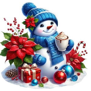 Christmas Snowman Clipart Bundle: Festive Holiday Graphics (digital ...