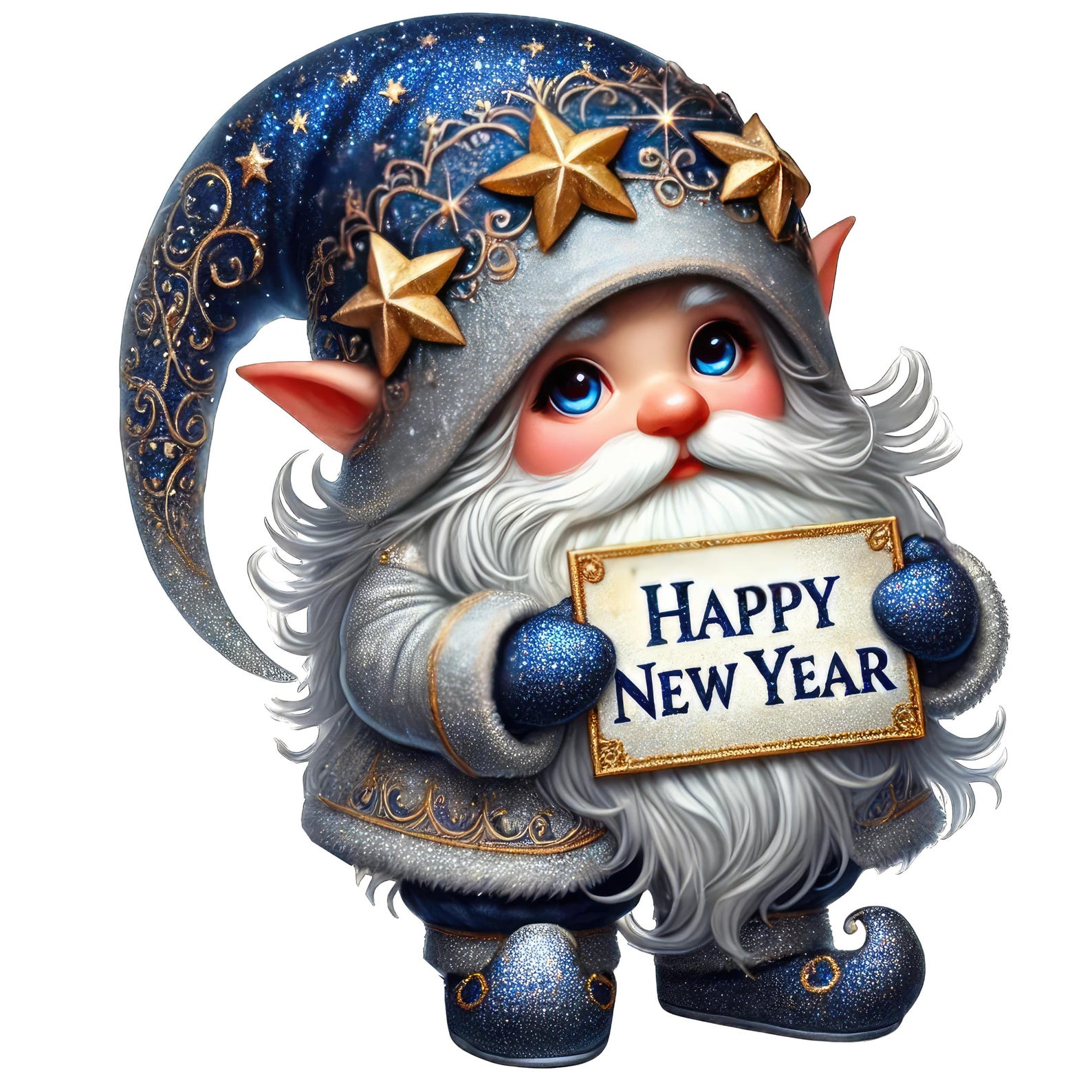 Happy New Year Gnome Clipart, Cute Gnome Png, New Year Clipart, New ...