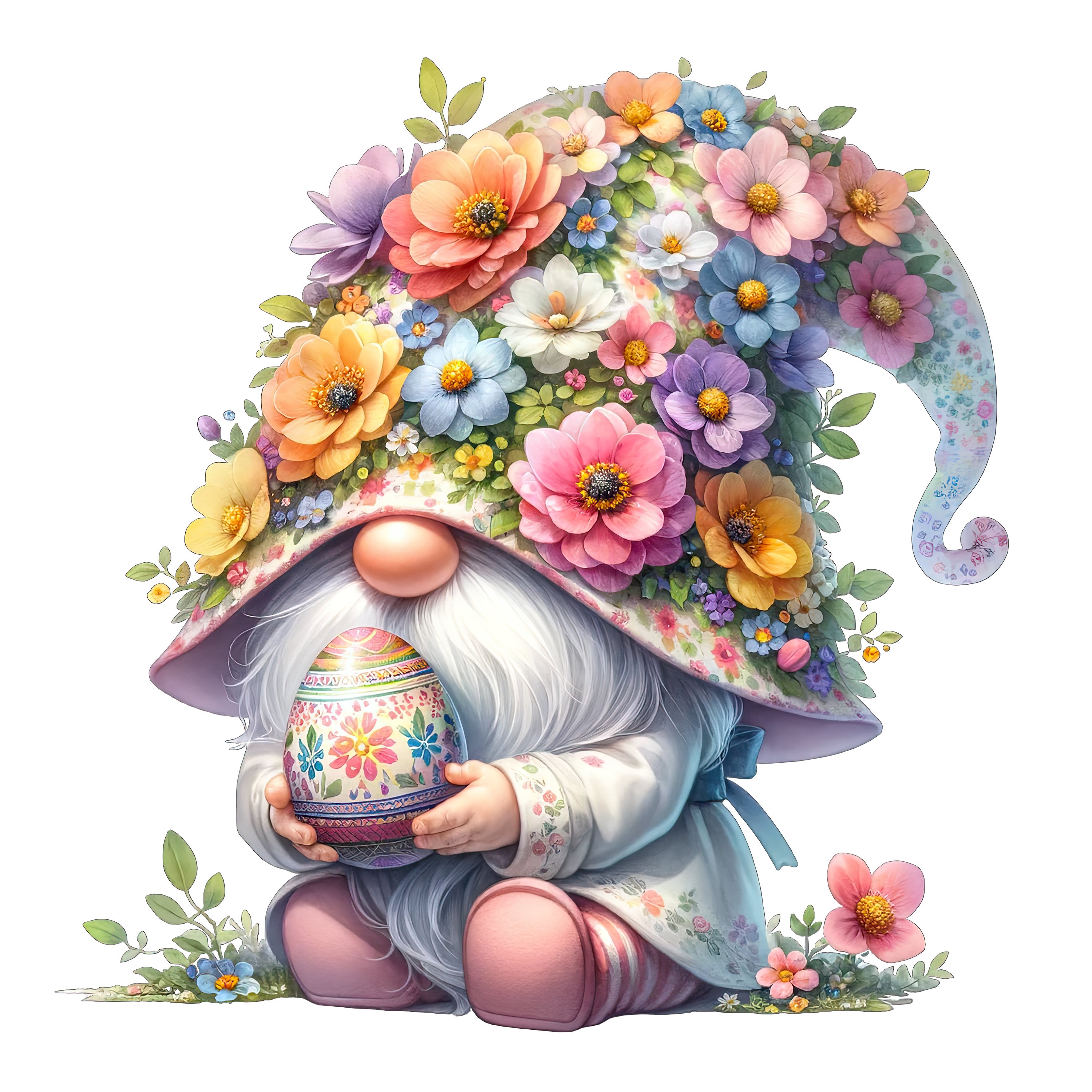 Watercolor Easter Gnome Clipart Bundle, Easter Gnome Clipart, Gnome ...