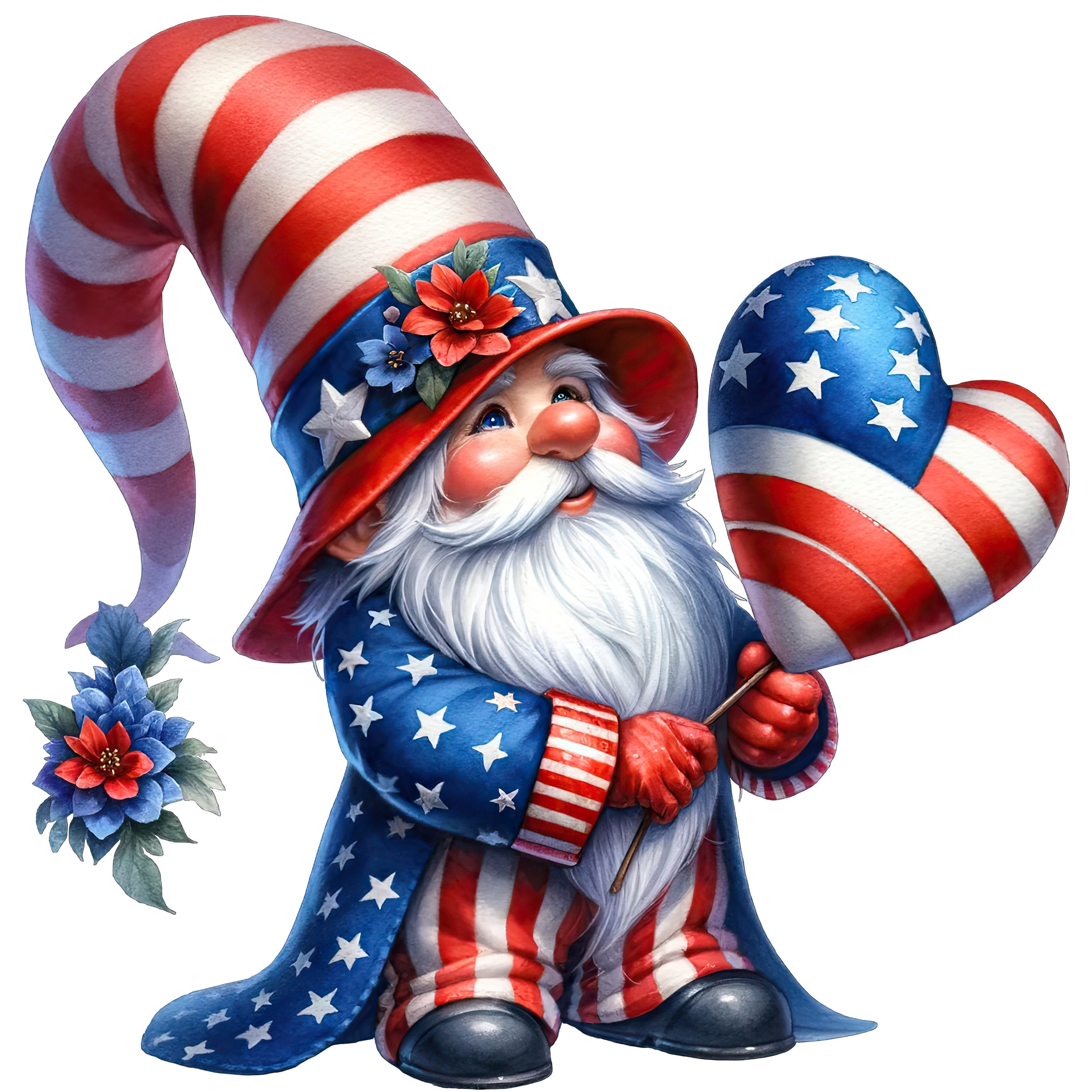 Patriotic Gnome Clipart, Patriotic Png, Veteran Gnome, 4th of July ...