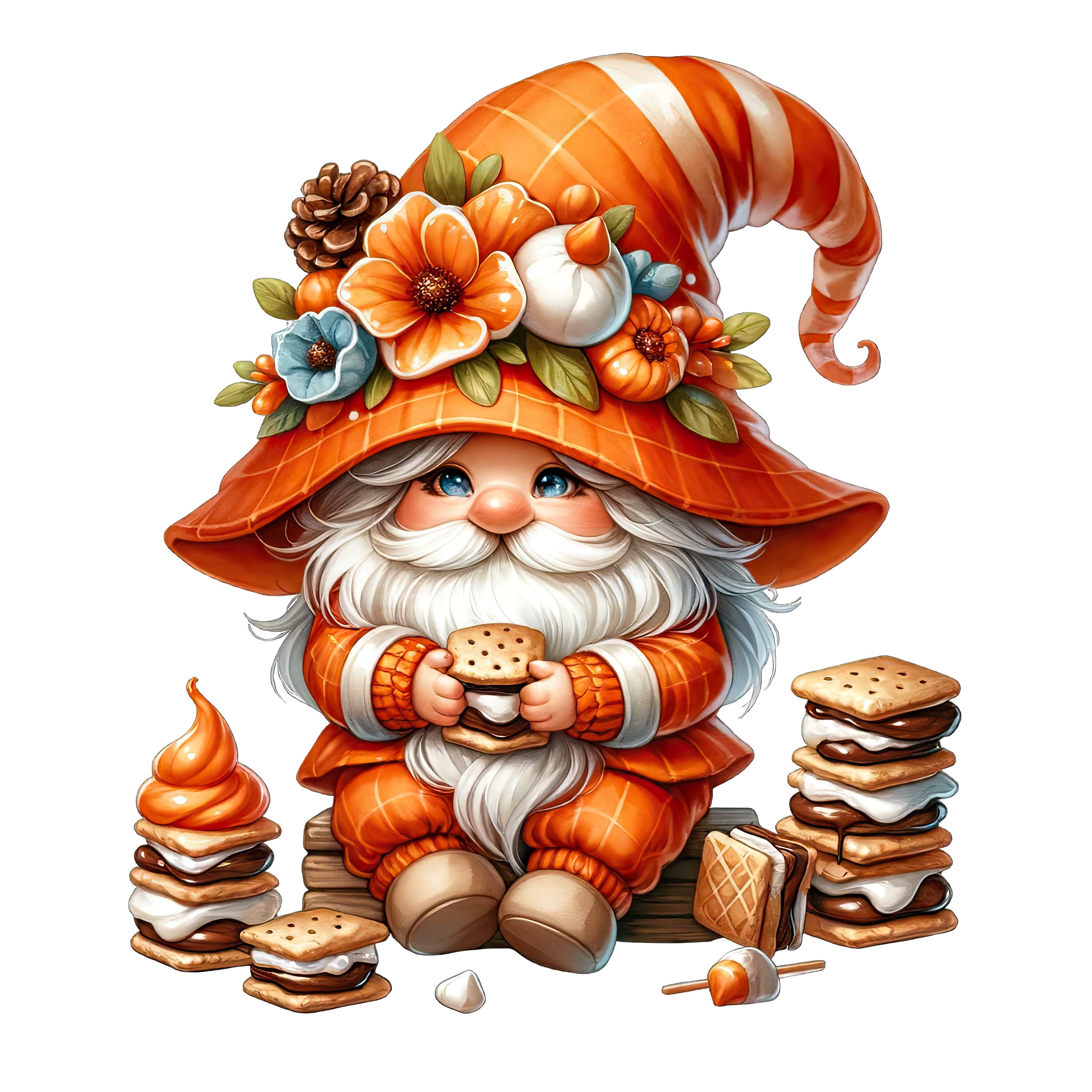 Smores Gnome Clipart, Cute Gnomes Png, Smores Gnome Png Graphics ...