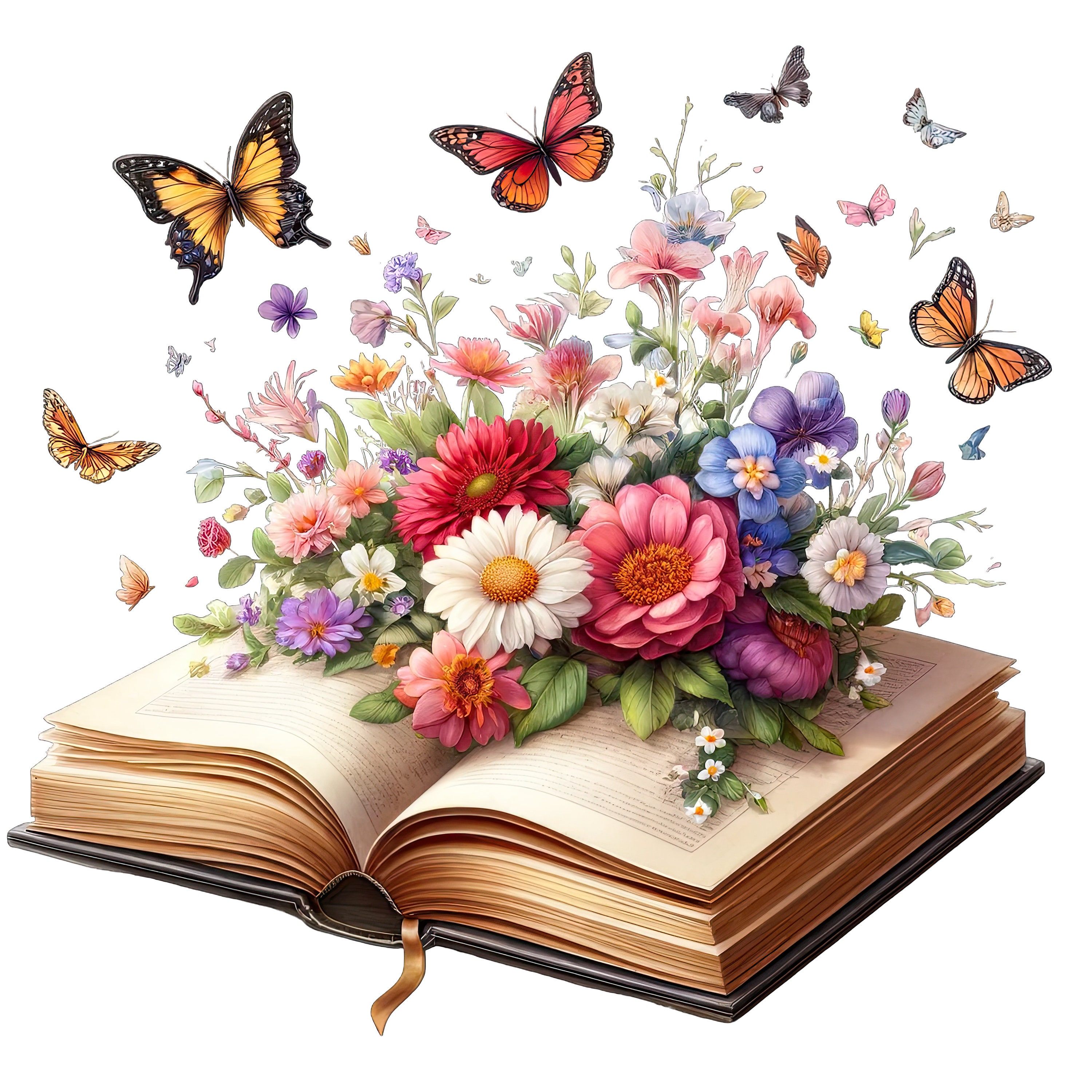 Floral Books Clipart, Book With Flowers Png, Book Png, Watercolor Book ...