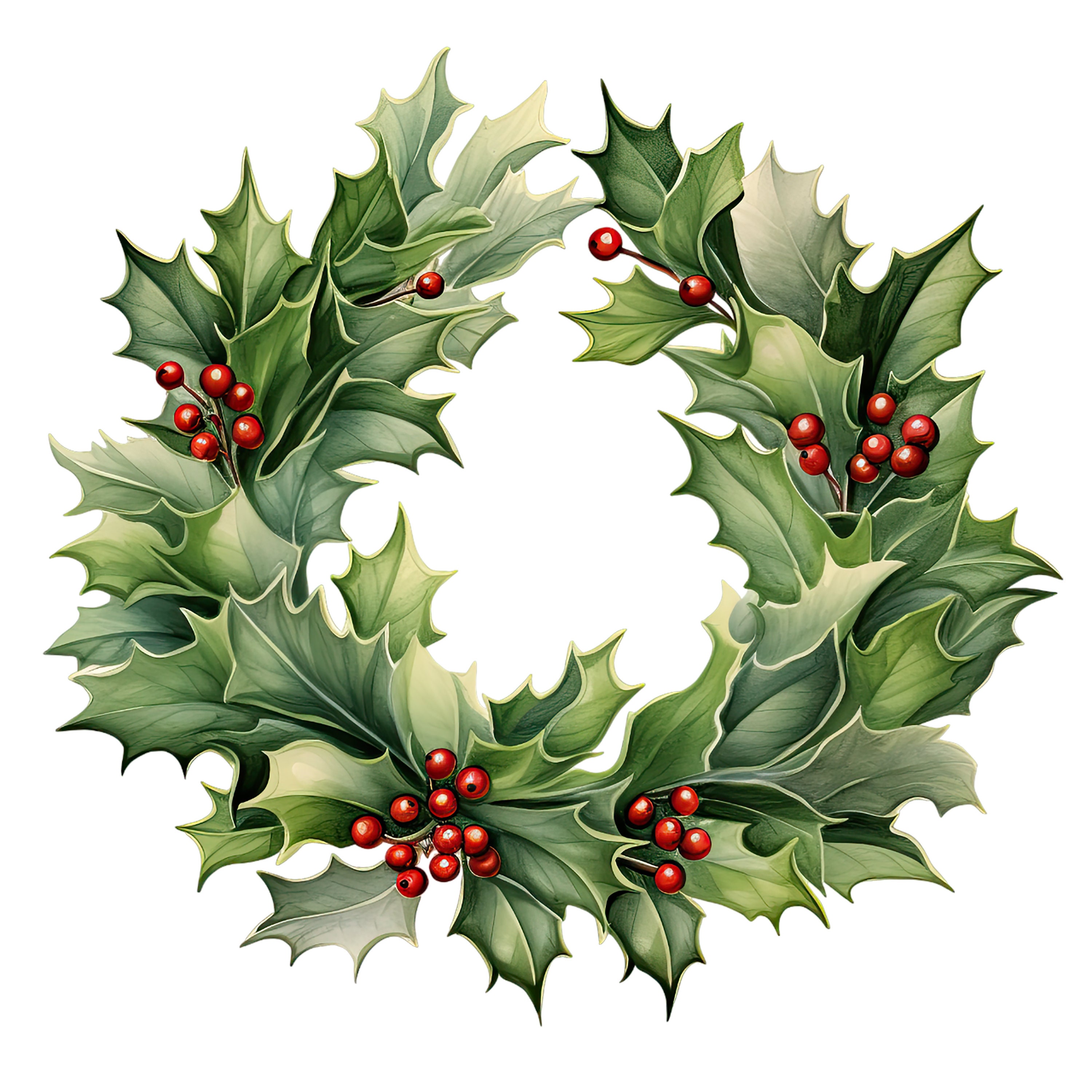 Christmas Wreath Clipart, Merry Christmas,holly Wreath Clipart,merry ...