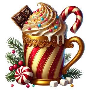 Christmas Hot Cocoa Clipart: Festive Holiday Mugs (digital Download) - Etsy