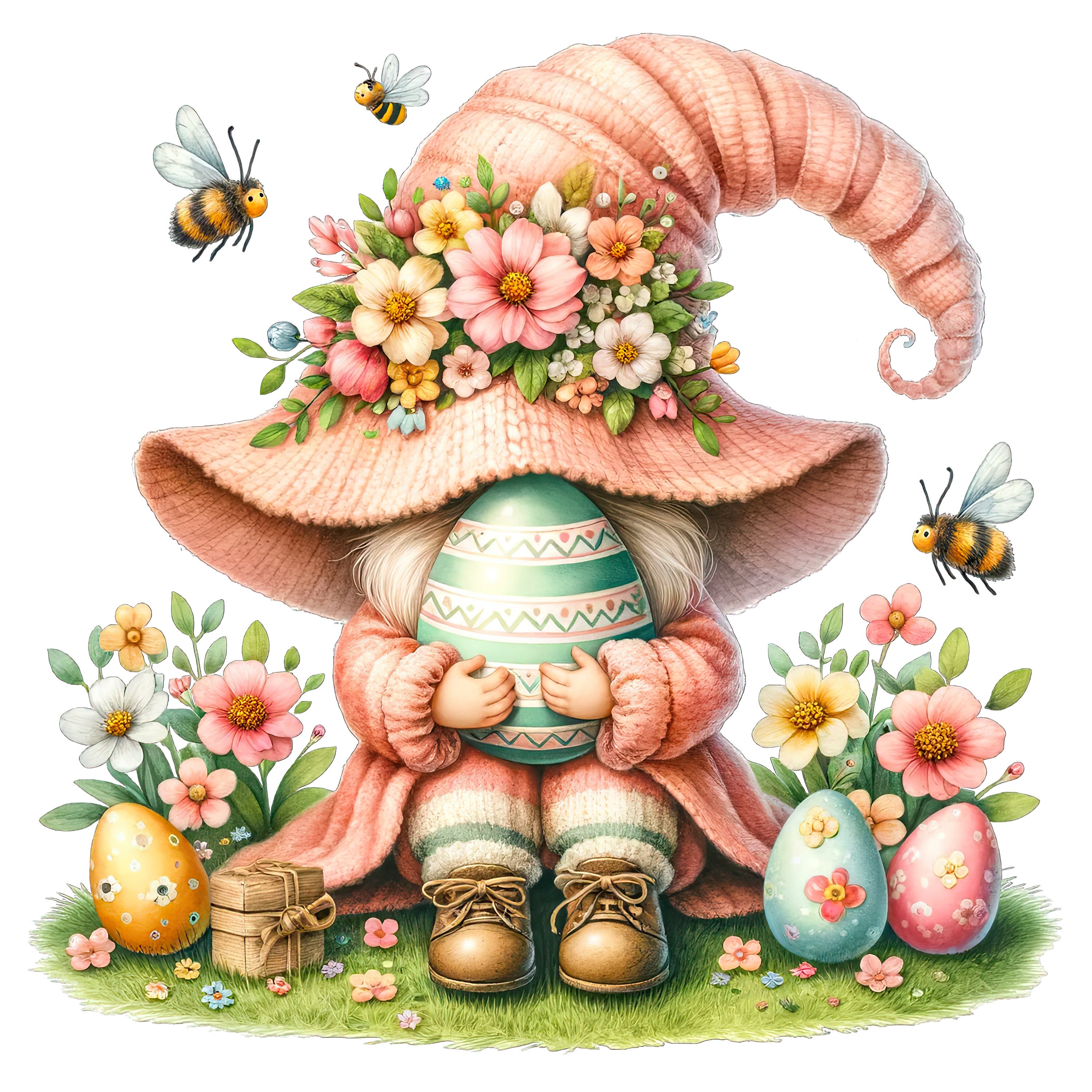 Watercolor Easter Gnome Clipart, Easter Png, Happy Easter, Easter Gnome ...
