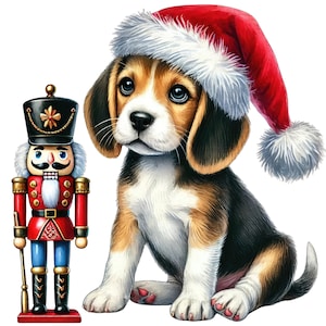 Christmas Puppy Clipart, Christmas Dog Bundle, Puppy Clipart,festive ...