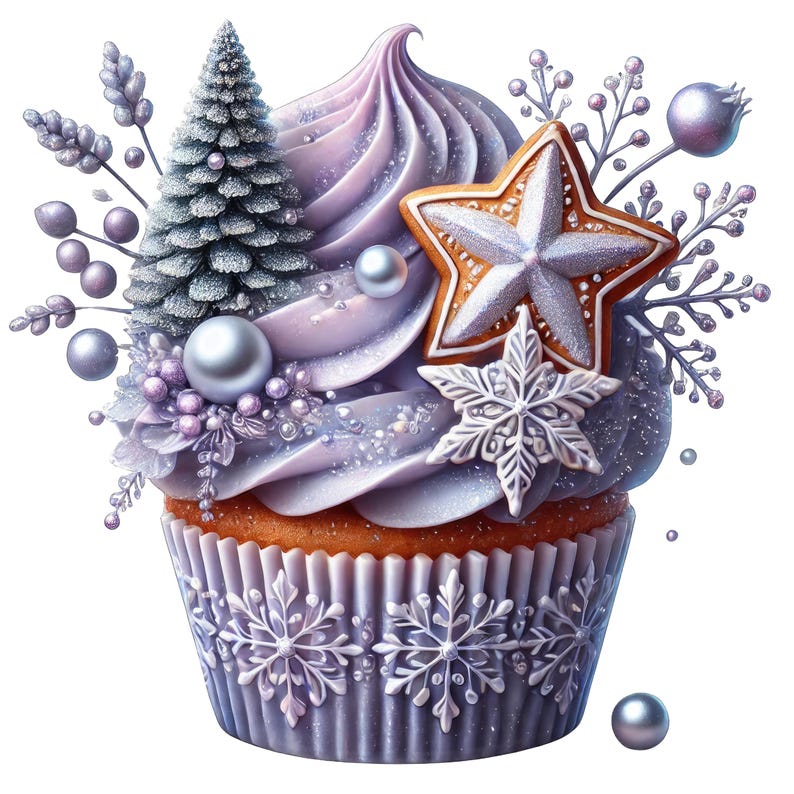 Christmas Cupcake Clipart: Holiday Desserts PNG (digital Download) - Etsy