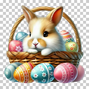 Easter Bunny With Egg Clipart, Spring Clipart, Cute Bunny Png,easter ...