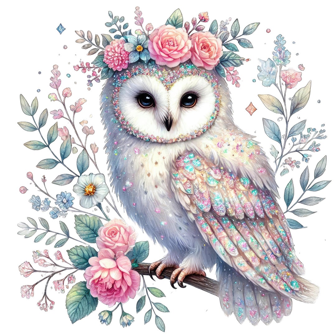 Watercolor Floral Owl Clipart, Cute Owl Clipart, Owl Images, Owl Png ...