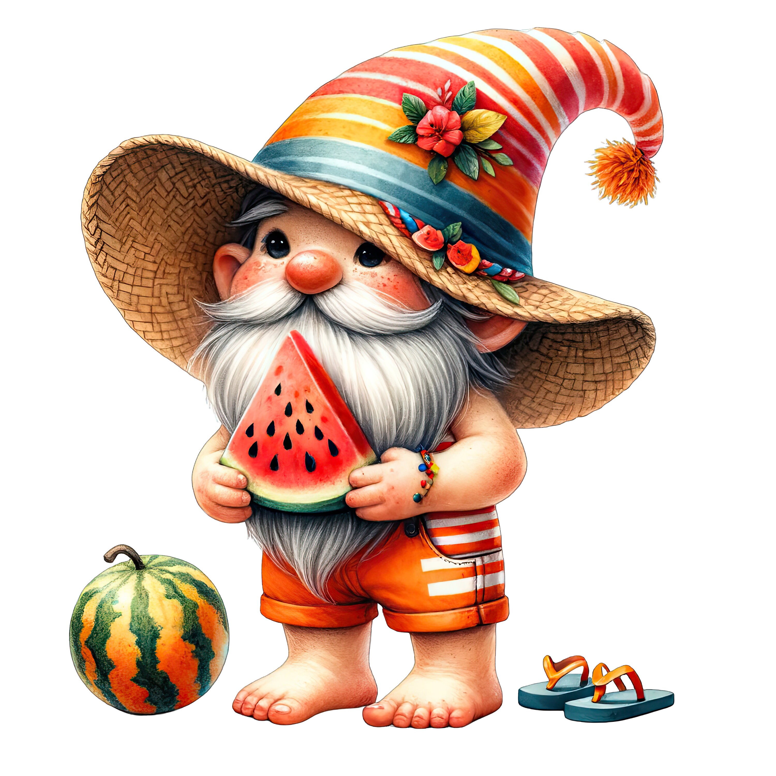 Watercolor Beach Gnome Clipart, Gnome Summer Beach, Cute Gnomes Png ...