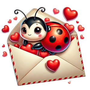 Valentine Ladybug Clipart, Cute Ladybug Png, Ladybug Clipart, Love Bug ...