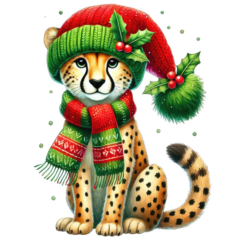 Christmas Animals Clipart, Winter Animal Clip Art, Christmas Watercolor ...