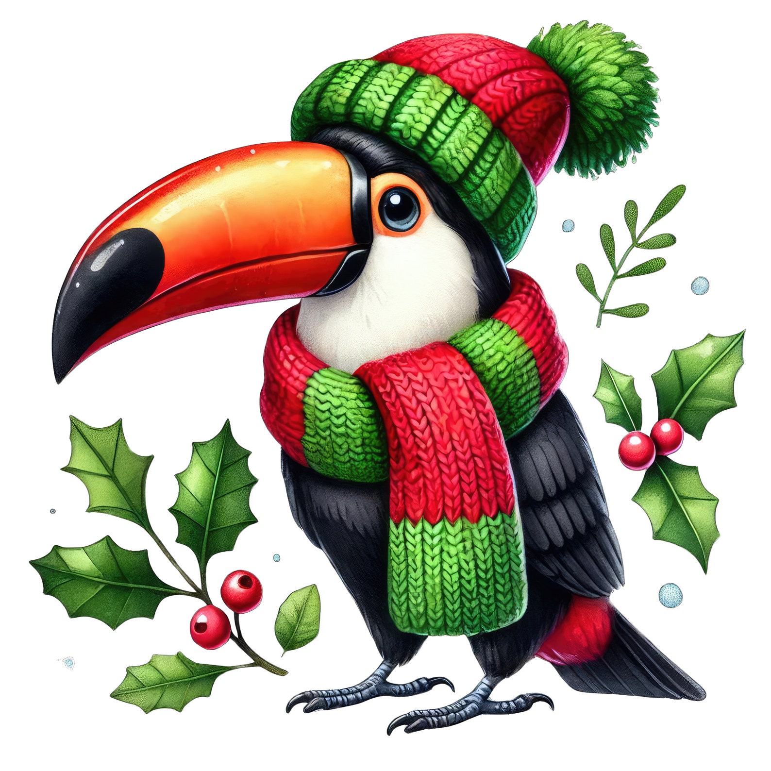 Christmas Animals Clipart, Winter Animal Clip Art, Christmas Watercolor ...