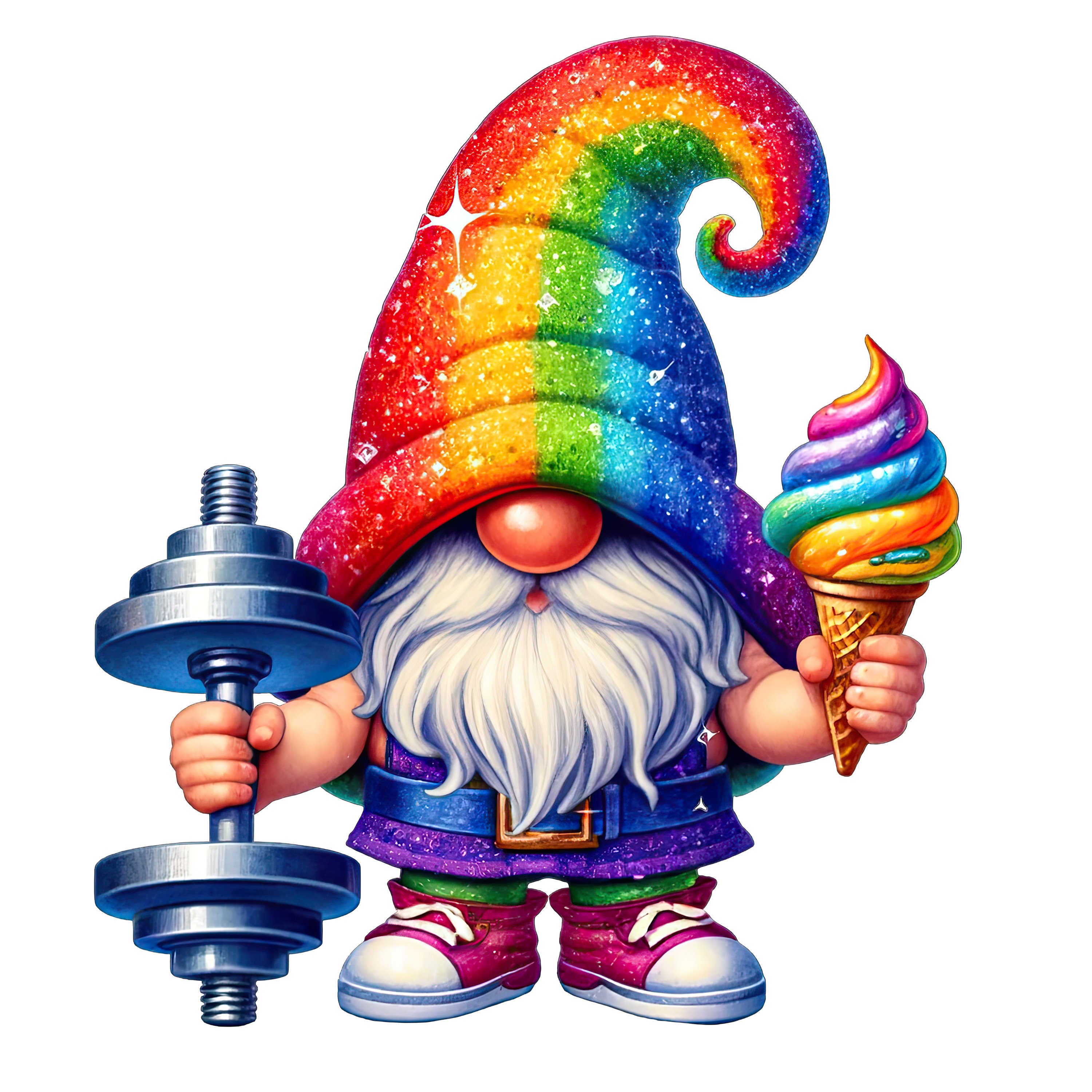 Watercolor Ice Cream Gnome Clipart, Gnome Ice Cream, Summer Gnome, Ice ...