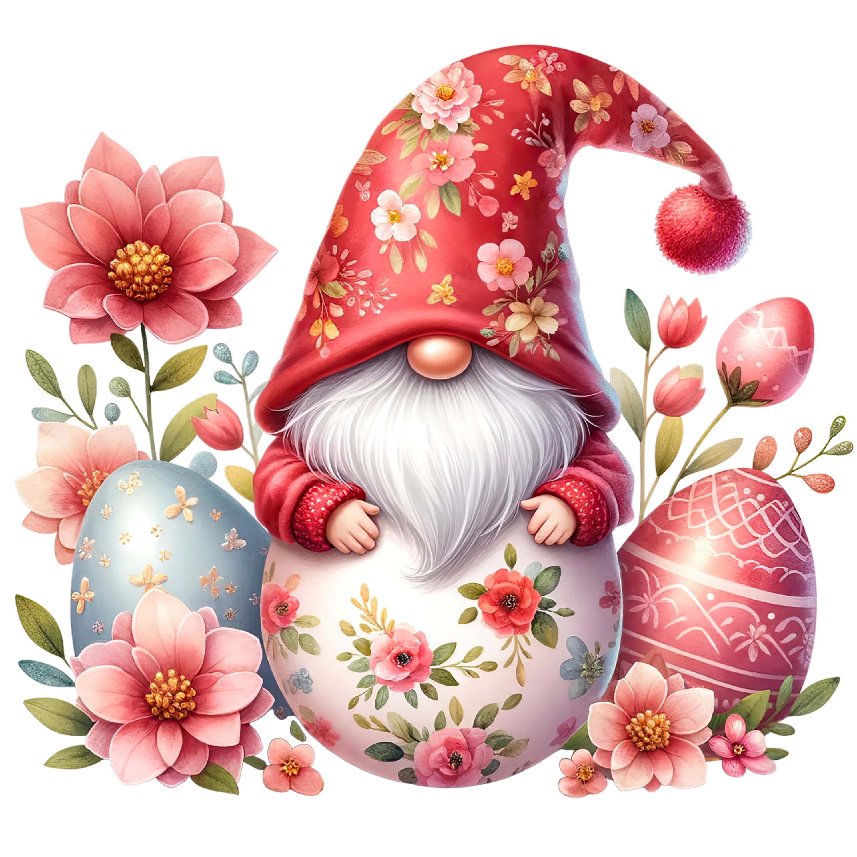 Easter Gnome Clipart Bundle: Spring Garden PNG Graphics (digital ...