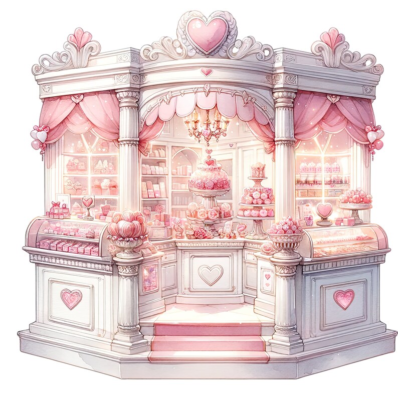 Cute Valentine Candy Shop Clipart, Candy Shop Clipart, Valentine Candy ...
