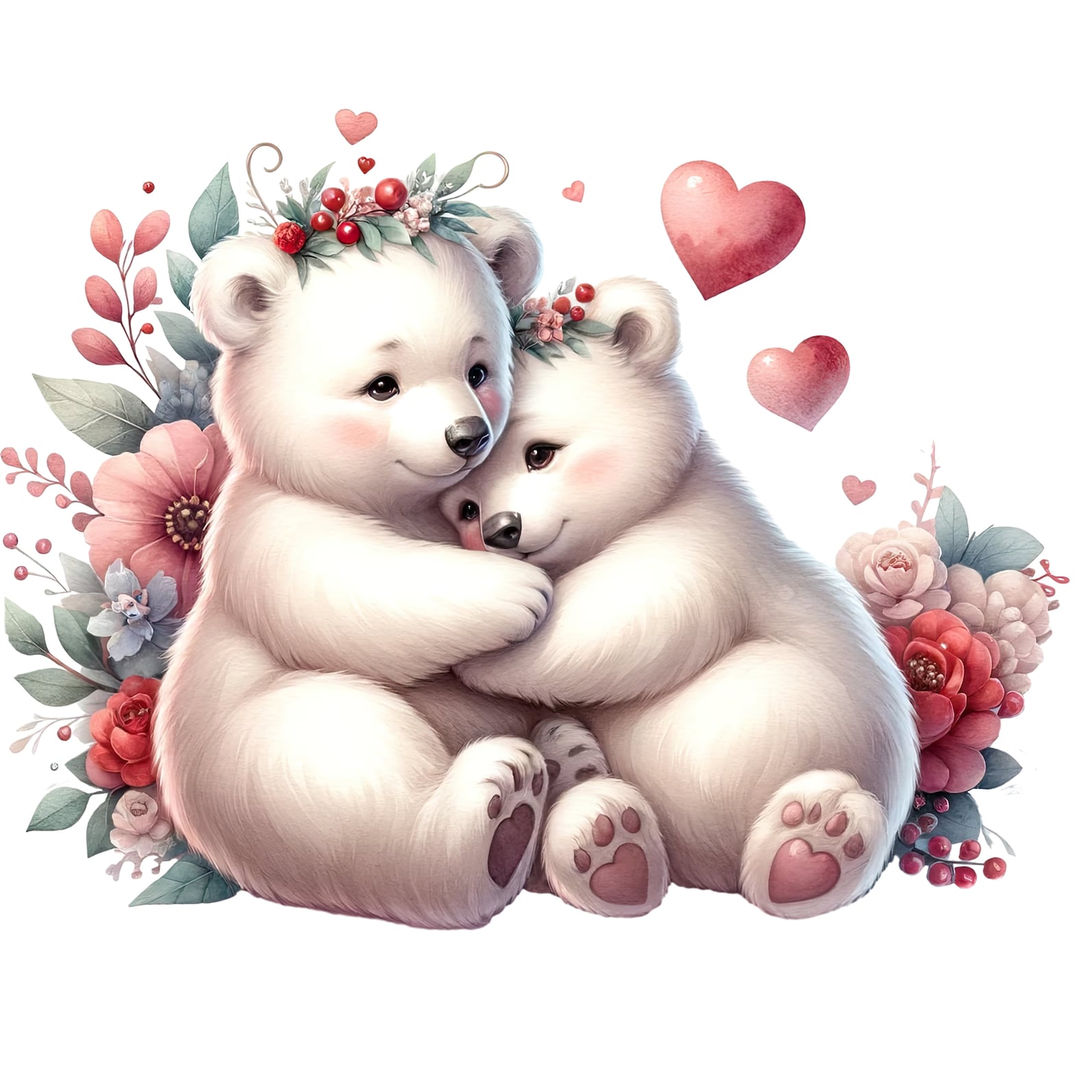 Watercolor Cute Animal Couple Clipart, Romantic Animal Couple, Love ...