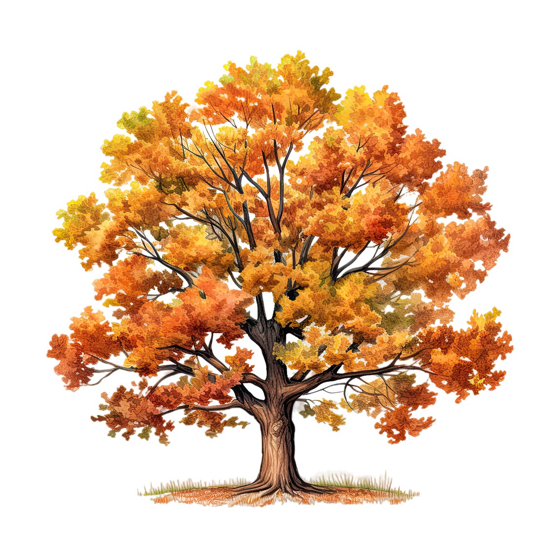 Autumn Tree Clipart, Fall Tree Clipart, Watercolor Clipart, Fall Season ...