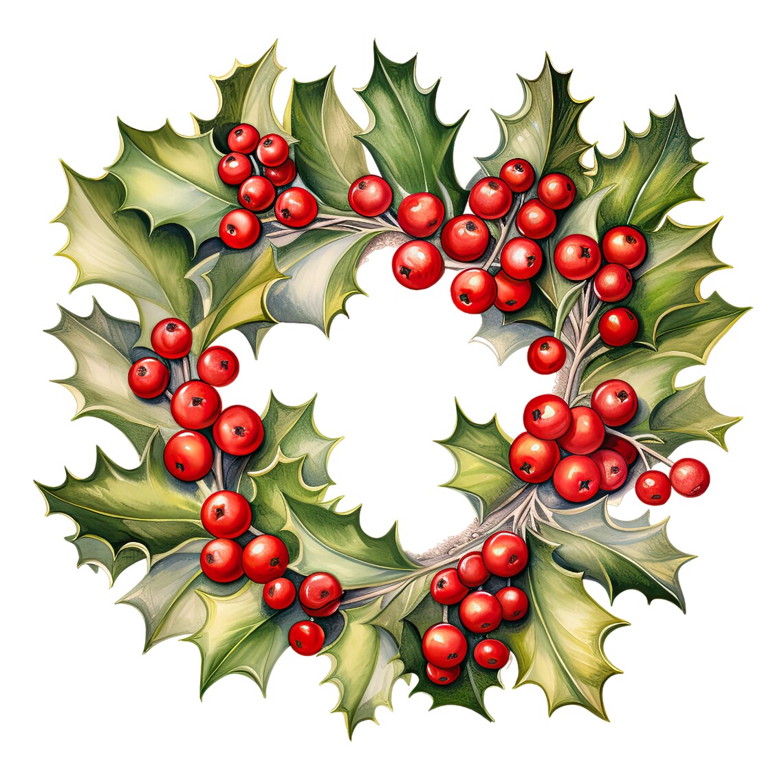 Christmas Wreath Clipart, Merry Christmas,holly Wreath Clipart,merry ...