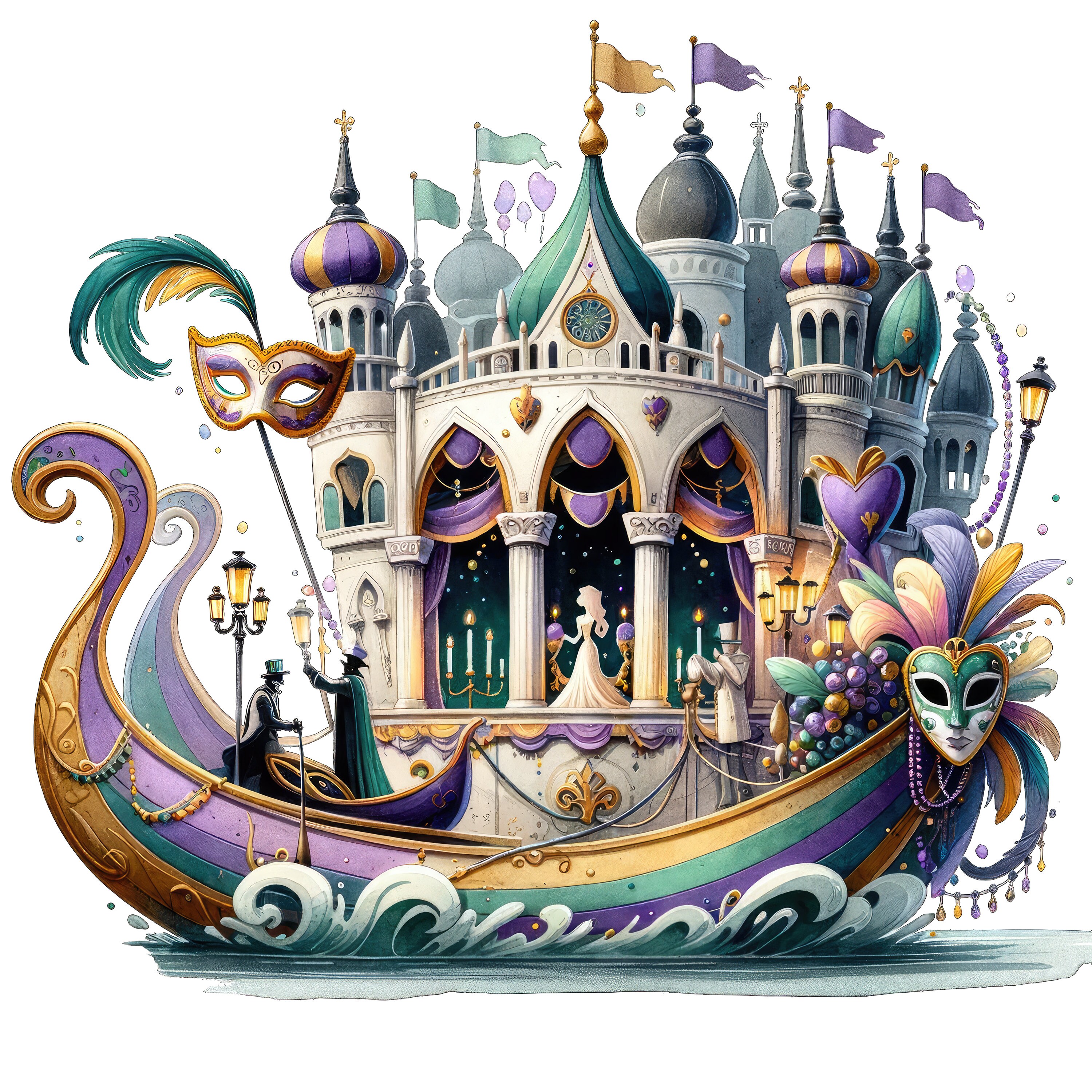 Mardi Gras Float Clipart, Fat Tuesday, Mardi Gras Sublimation, Mardi ...