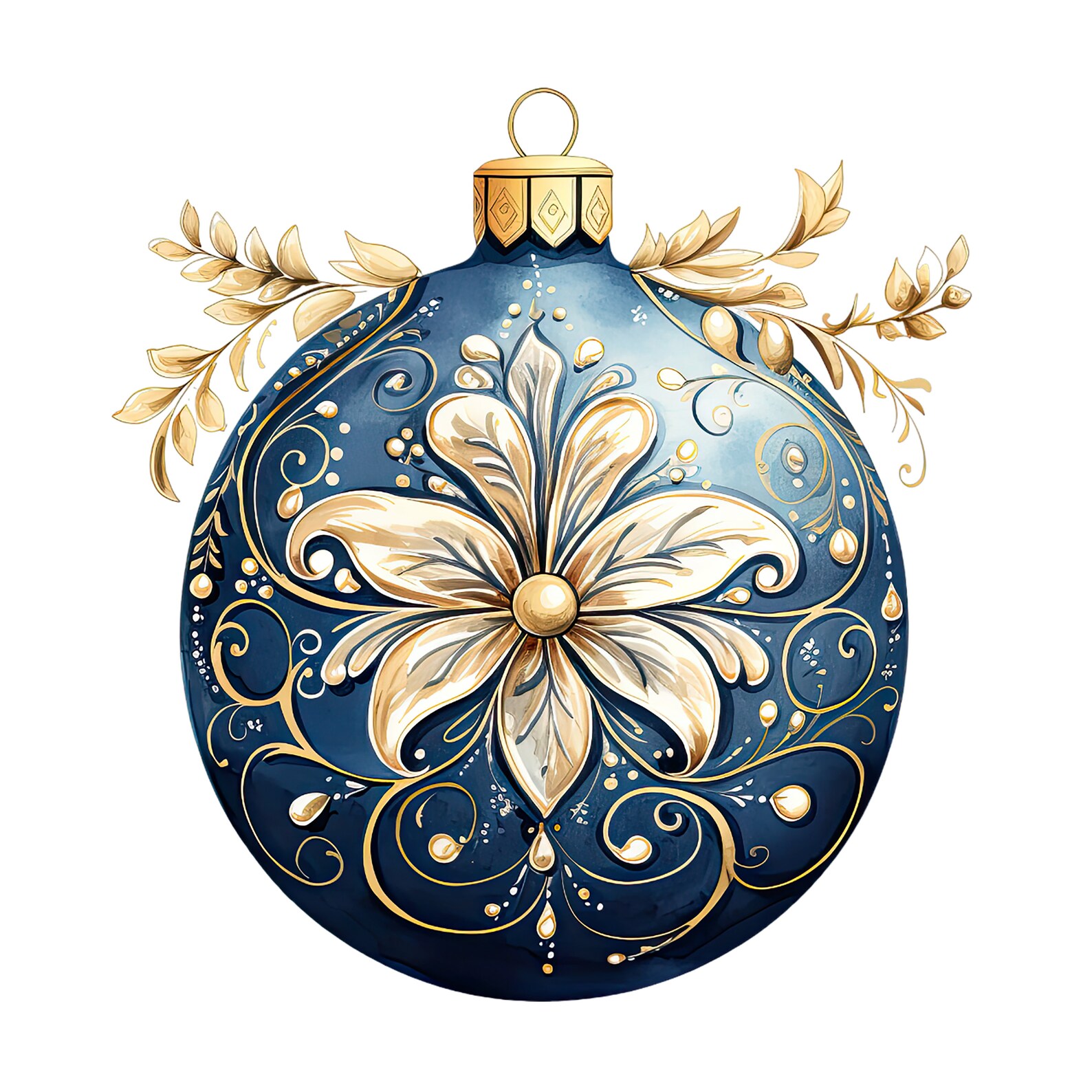 Watercolor Blue Baubles Clipart, Blue Bauble Clipart, Christmas ...
