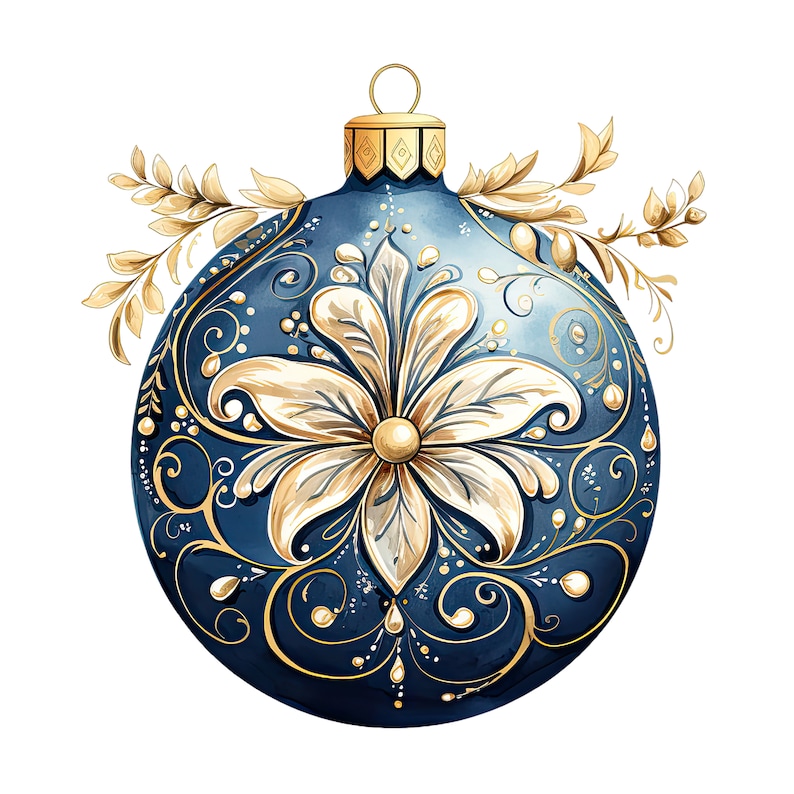 Watercolor Blue Baubles Clipart, Blue Bauble Clipart, Christmas ...