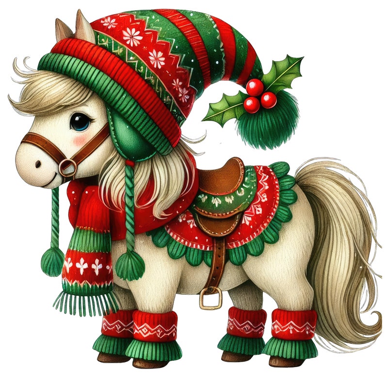 Christmas Animals Clipart, Winter Animal Clip Art, Christmas Watercolor ...