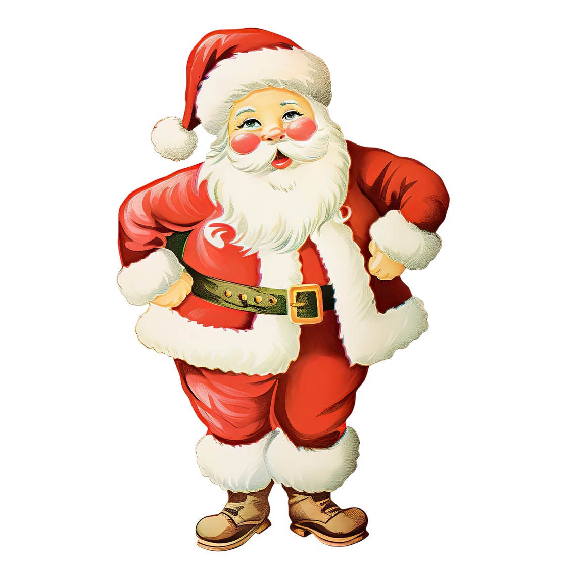 Watercolor Santa Clipart, Santa Clipart, Vintage Christmas Clipart ...