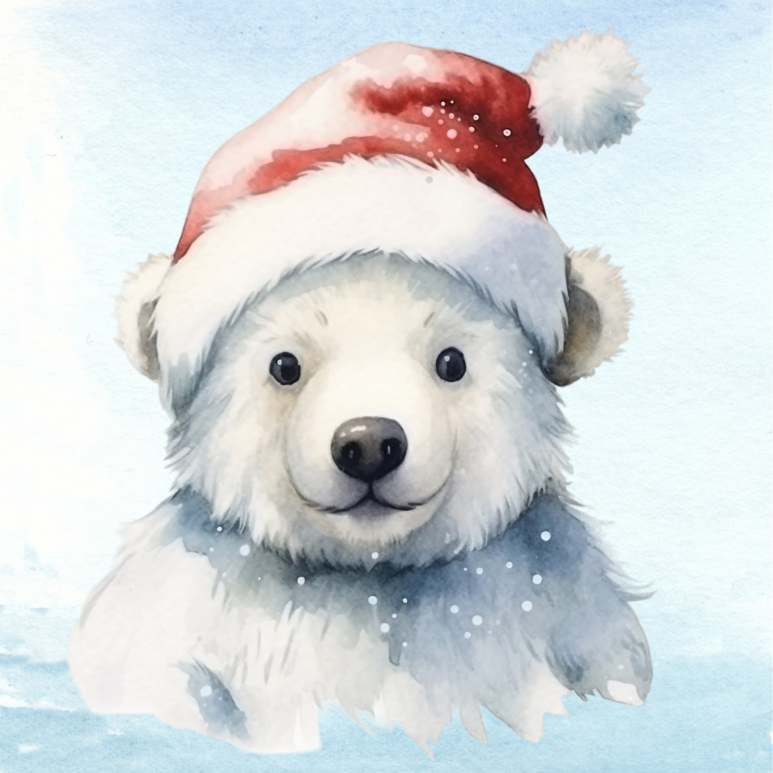 Christmas Polar Bear Clipart, Watercolor Christmas Polar Bear PNG ...