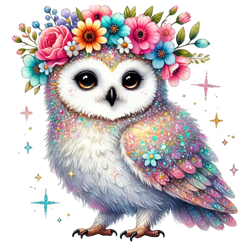 Watercolor Floral Owl Clipart, Cute Owl Clipart, Owl Images, Owl Png ...