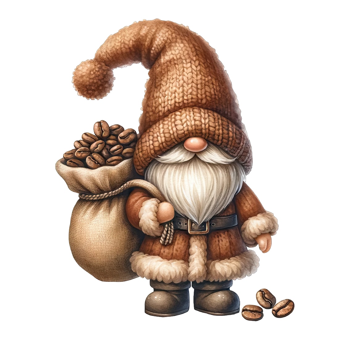 Watercolor Coffee Gnome Clipart, Coffee Lover Gnome, Coffee Cup Gnome ...