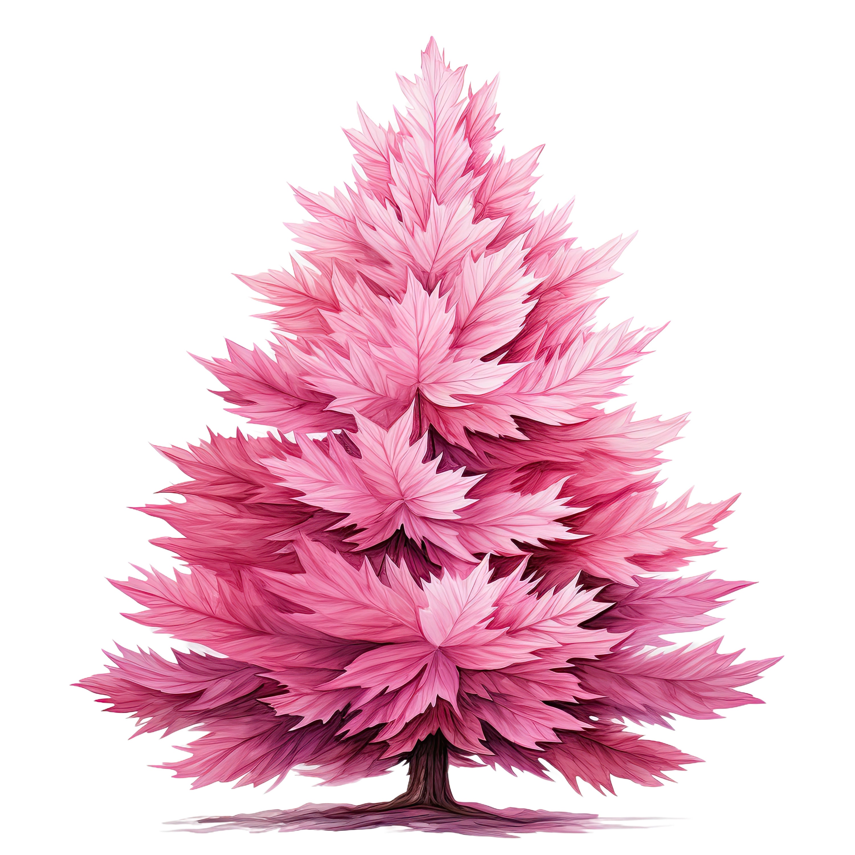 Watercolor Pink Christmas Tree Clipart, Christmas Tree Clipart, Pink ...