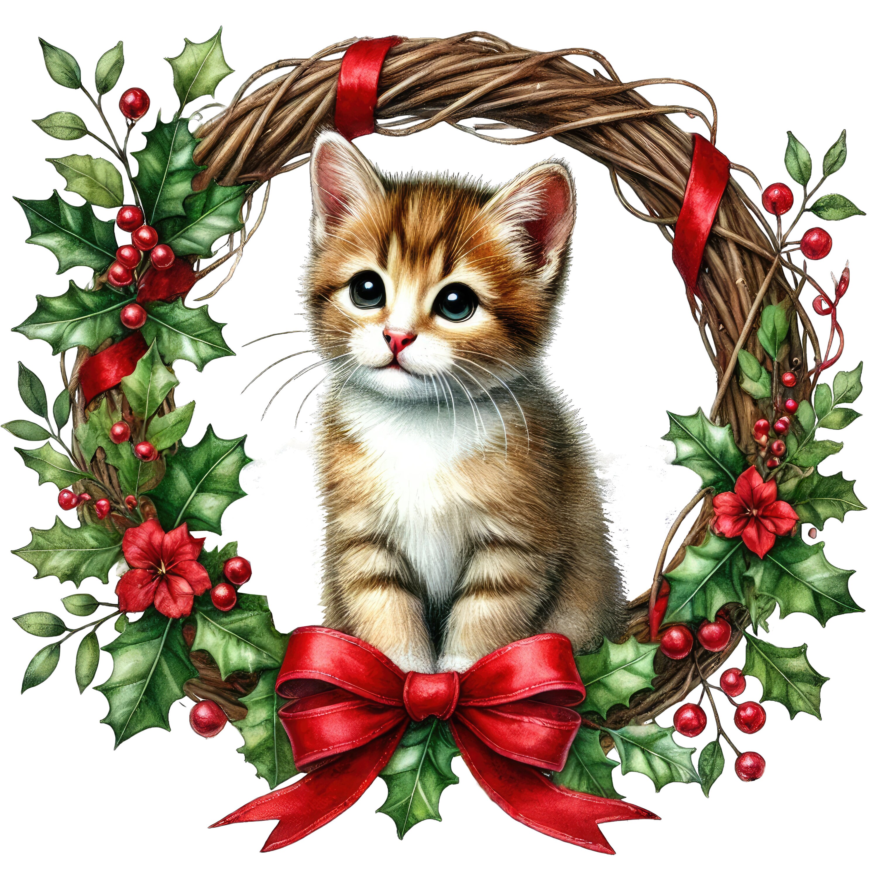 Christmas Kittens Clipart,kitten Images,cat Christmas Sublimation ...