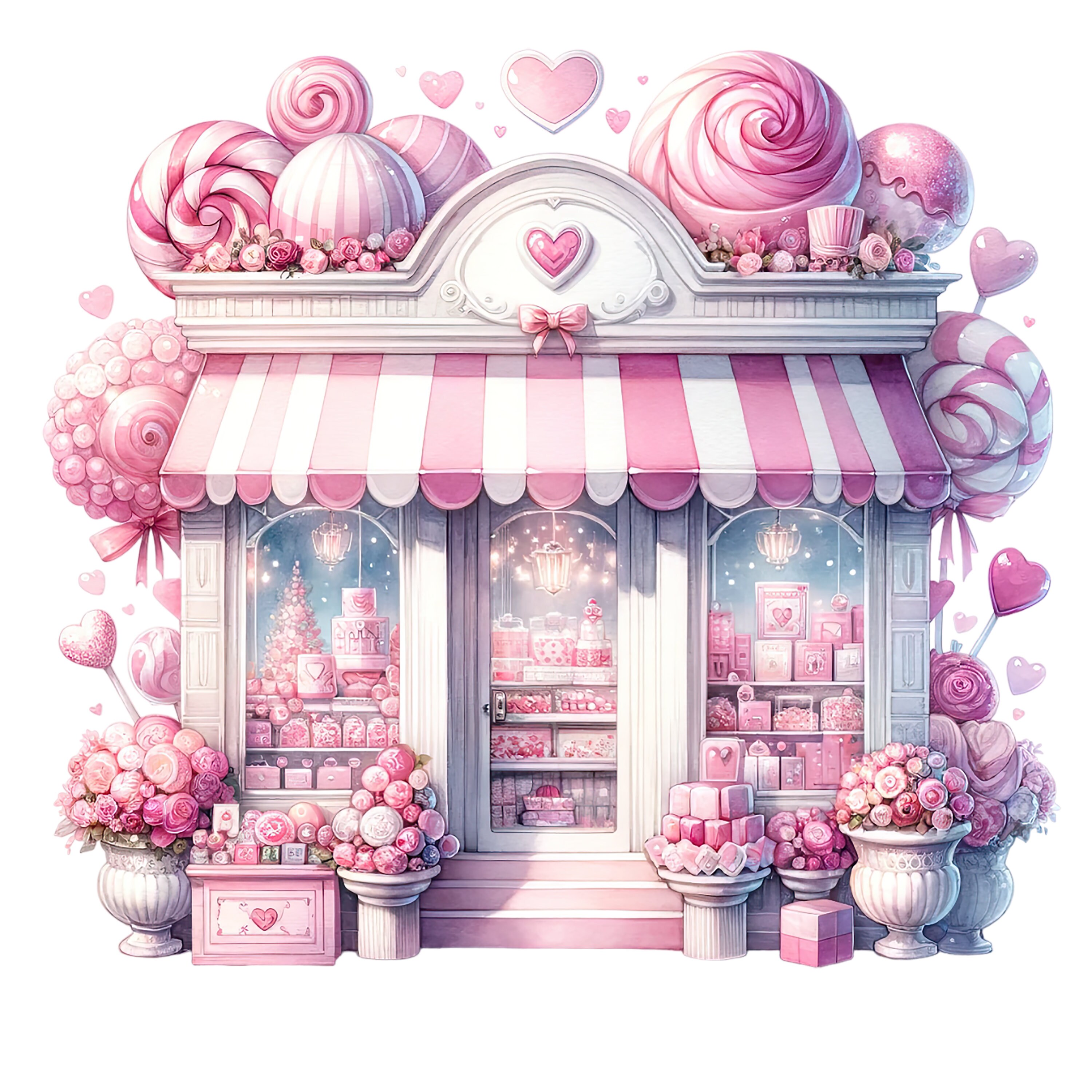 Cute Valentine Candy Shop Clipart, Candy Shop Clipart, Valentine Candy ...
