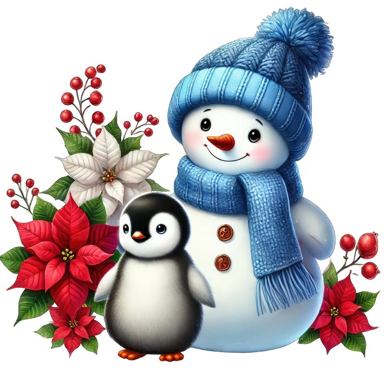 Christmas Snowman Clipart Bundle: Festive Holiday Graphics (digital ...
