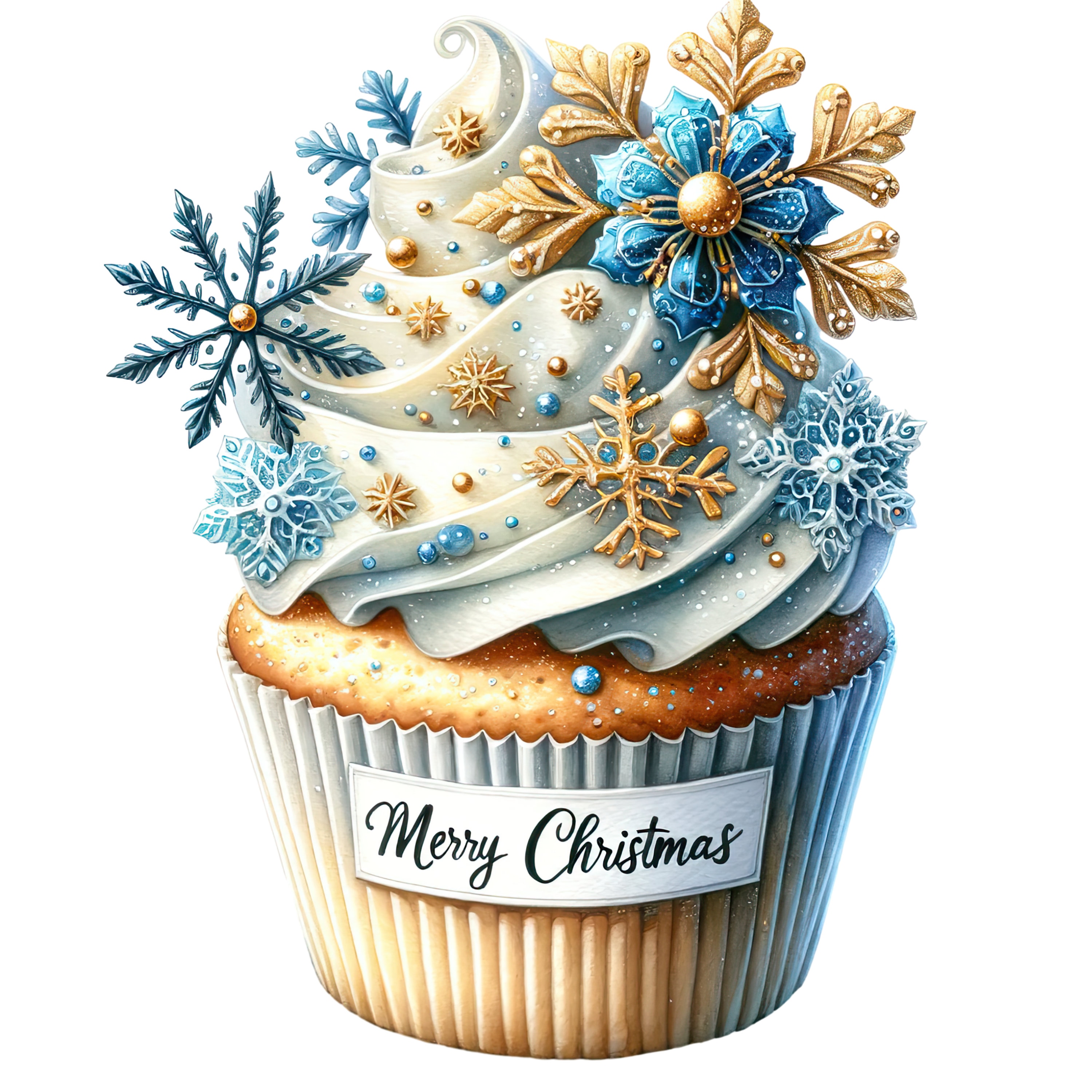 Watercolor Christmas Cupcakes Clipart, Festive Food Clipart, Christmas ...