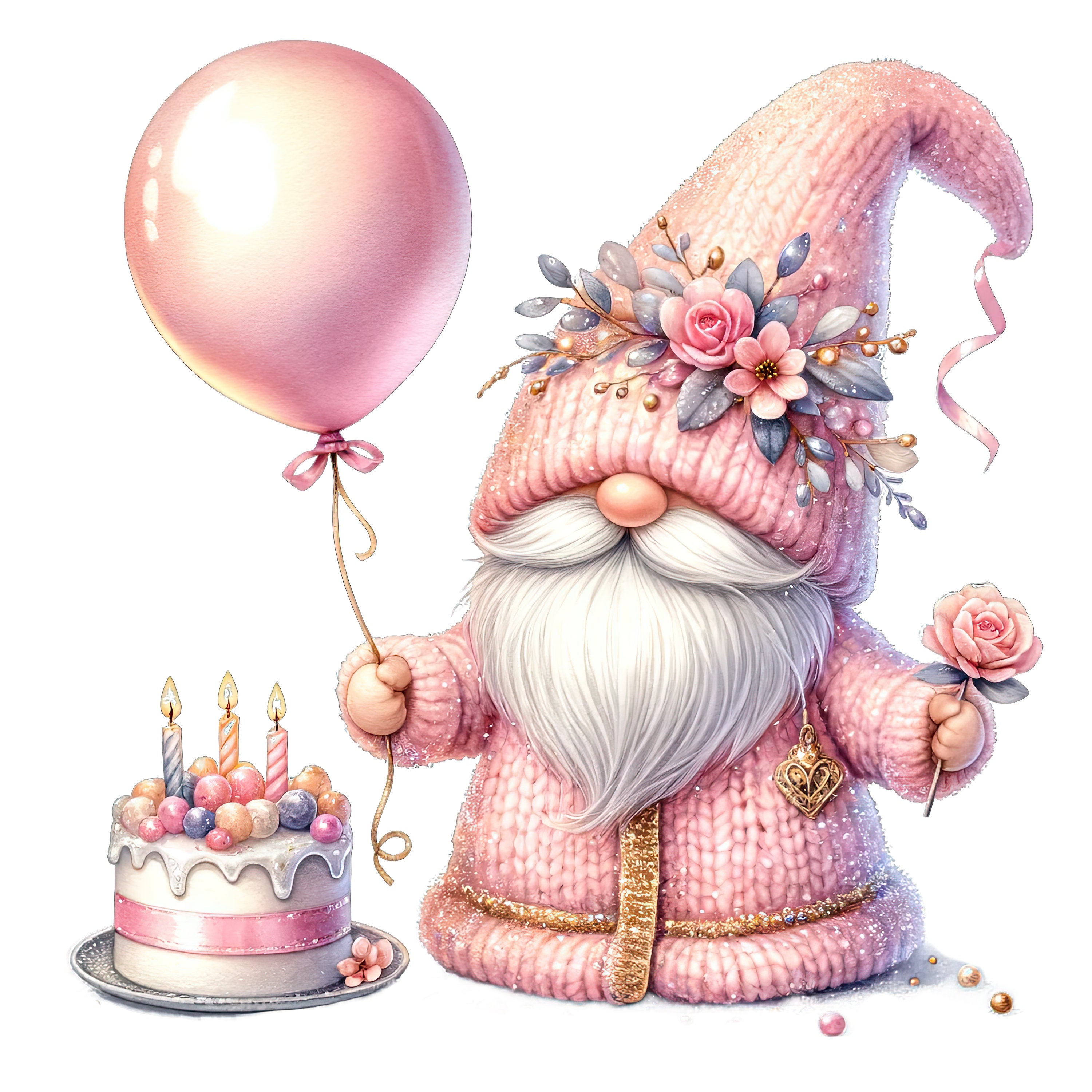 Happy Birthday Gnome Clipart, Birthday Gnome, Gnome Sublimation ...